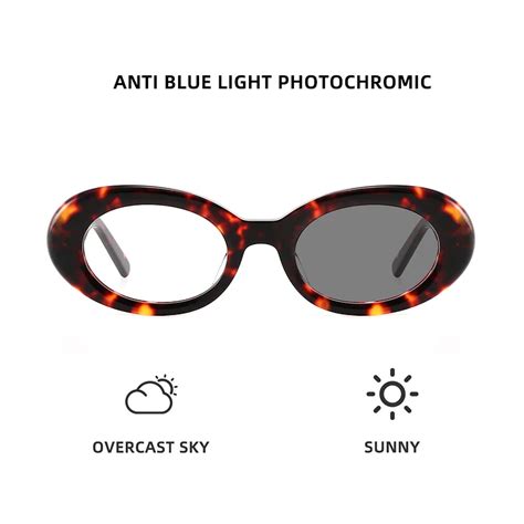 Acetate Frame Vintage Oval Photochromic Eyeglass Frame For Women
