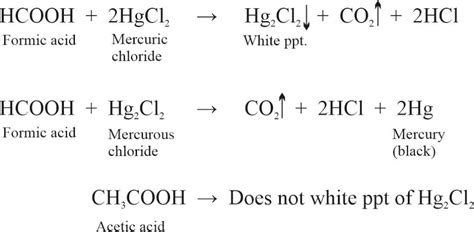 Distinguish Between Formic Acid And Acetic Acid The Gravity