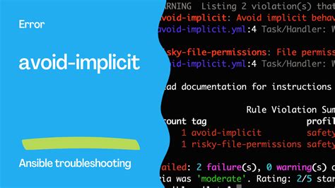 Ansible Troubleshooting Error Avoid Implicit