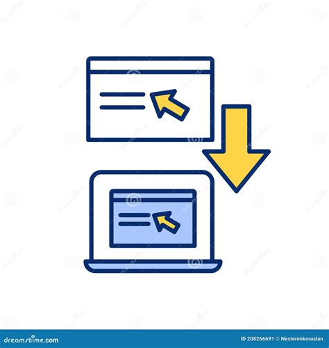Screen Share Software Rgb Color Icon Stock Vector Illustration Of System File 208266691