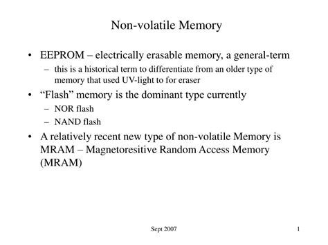 Ppt Non Volatile Memory Powerpoint Presentation Free Download Id277802