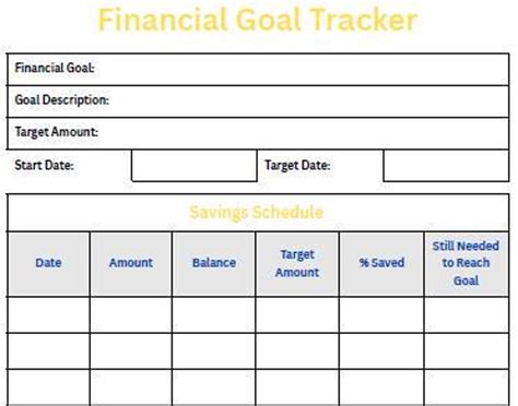 Financial Goal Tracker Etsy