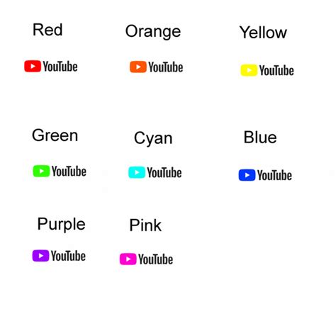 Different Colors Of Youtube Logo By Darren9999 On Deviantart