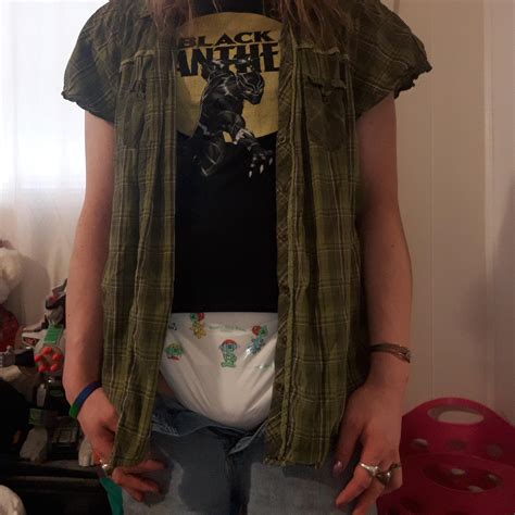 Just A Nerdy Girl In A Super Hero Tee And Crinkly Diaper Scrolller