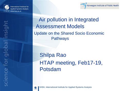 Pdf Air Pollution In Integrated Assessment Models Htap · Air