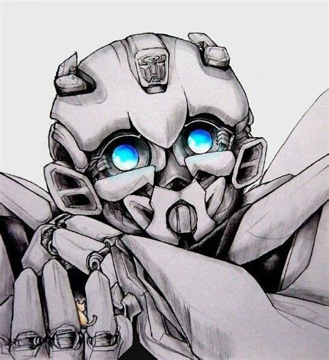 Bumblebee Черно белое Трансформирующееся искусство Рисунки