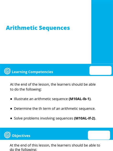 Lecture 3 Arithmetic Sequence Pdf Sequence Arithmetic