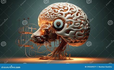 Human Brain And Artificial Intelligence Concept Big Data Processing Computer Motherboard