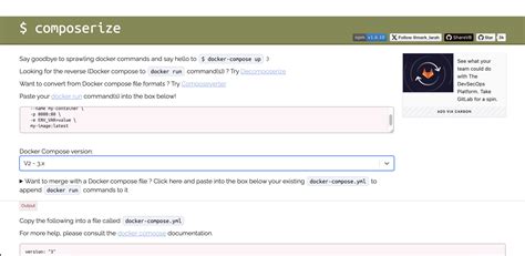 将 docker run 转换成 docker compose 的 个小工具 Tyooe