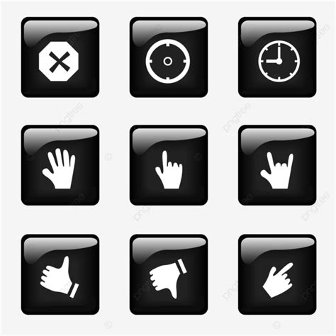 Set Of Glossy Buttons With Icons Gui Cuckold Sign Glossy PNG Transparent Image And Clipart