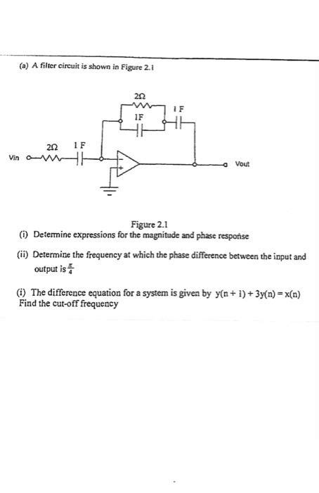 Solved A A Filter Circuit Is Shown In Figure Figure Chegg