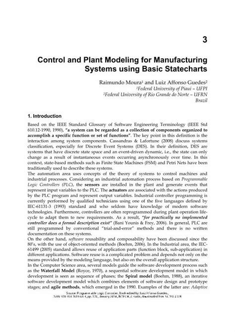 Pdf Intech Control And Plant Modeling For Manufacturing Systems Using