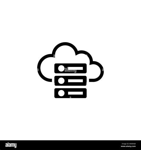web cloud computing server hosting database flat vector icon