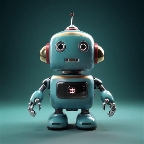 Positive Cute Robot 3d Render Illustration Vector Background Premium Ai Generated Image