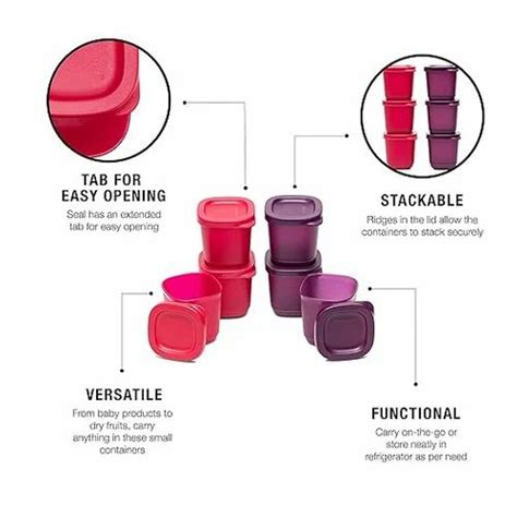 Tupperware Cubix Mini Square 110 Ml 4 Pcs Set At Rs 749 00 Chennai