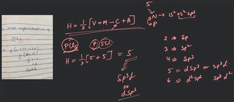 Find Hyforidization ofi) PCl5 \[\begin{array}{l}\rightarrow \quad \fr..