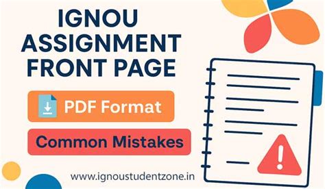 Front Page Of Ignou Assignment Format Pdf And Errors To Avoid