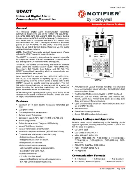 Notifier Udact User Manual Notifier Udact User Manual