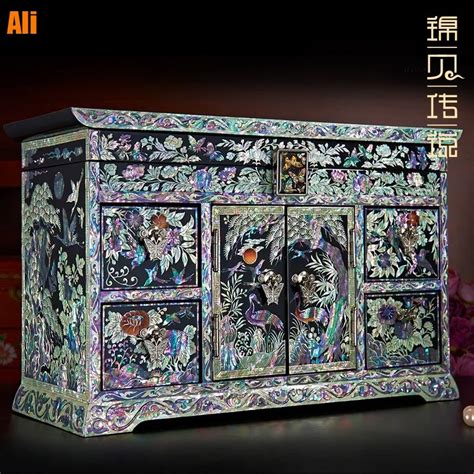 진주 자개 나무 서랍 보석 캐비닛 장로용 레트로 선물 보석 정리함 보관함 결혼 선물보관함 And 쓰레기통 Aliexpress