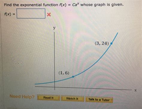 solved find the exponential function f x ca x whose graph