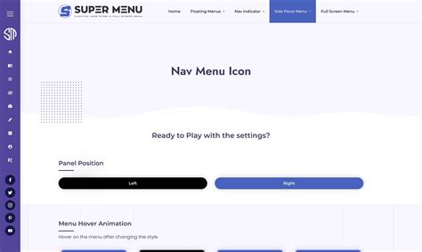 Super Floating And Fly Menu Sticky Side One Page Navigator Off Canvas Menu Plugin For