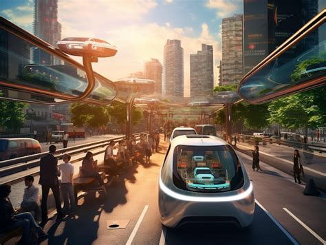Premium Photo Autonomous Vehicles In Smart City Ai Generated