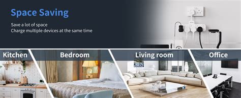 Mscien Multi Plug Extension Socket With USB Way Plug Adapter Hanging Plug Extender With