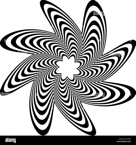 Circular Shape With Spiral Vortex Distortion Effect Black And White Rotating Circular