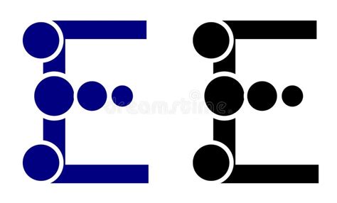 Letter E Logo With Circles Fantasy Isolated Stock Illustration