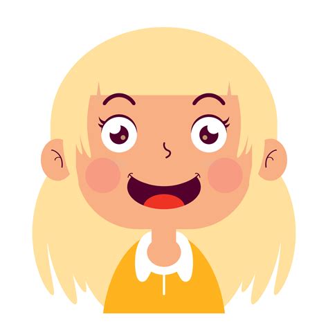 Girl Happy Face Cartoon Cute 16587373 Png