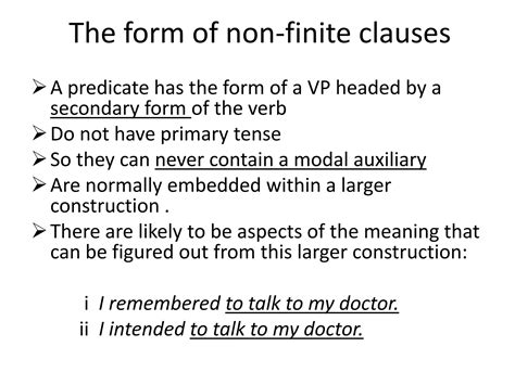 Non Finite Clauses And Clauses Without Verbs Chapter 13 Pptx