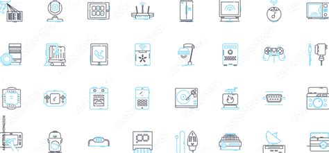 Wireless Communication Linear Icons Set Bluetooth Wi Fi Cellular Signal Radio Nerk