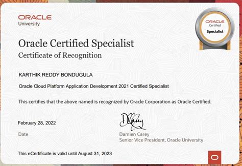 Karthik Reddy Bondugula On Linkedin Kgs Oraclecertified