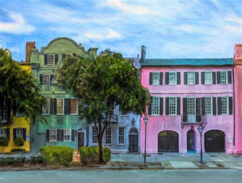 Rainbow Row Art Print Charleston South Carolina Charleston Etsy