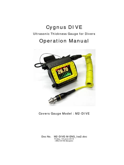 Cygnus Dive Operating Manual Pdf