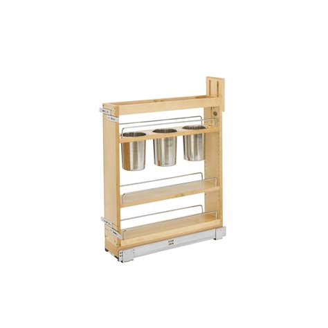 Rev A Shelf 448UT BCSC 5C 5 In Base Cabinet Organizer W 3 Utensil Bins Utensil Organization