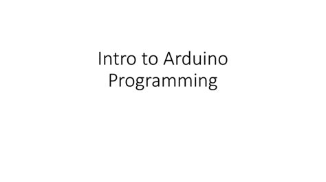 Guide To Arduino Programming
