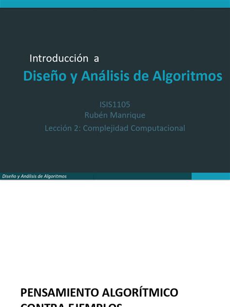 Lección 2 Complejidad Computacional 3 Pdf Algoritmos Lógica Matemática
