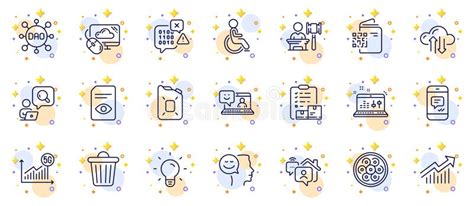 Outline Set Of Inventory Checklist View Document And Good Mood Line Icons For Web App