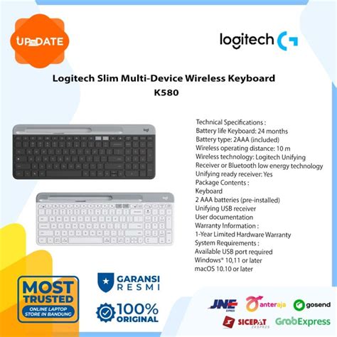 Jual Logitech K Slim Multi Device Wireless Keyboard Shopee Indonesia