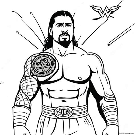 Roman Reigns Wwe Coloring Page 19132 15119