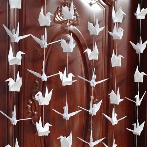 Large White Origami Paper Crane Hanging Garlands 5 3ft X