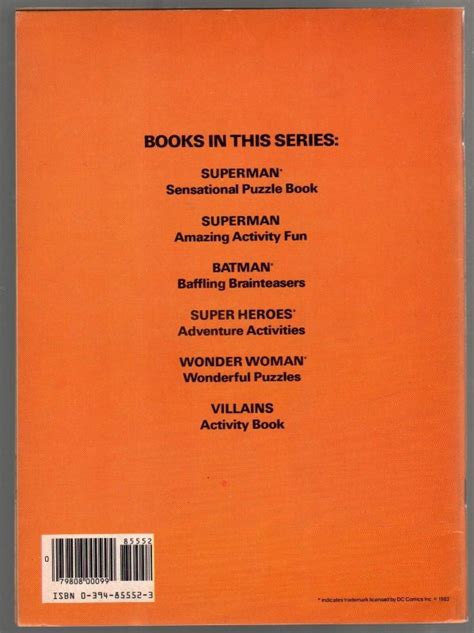 Villains Activity Book Joe Criella Joker Brainiac Riddler Bob Lappan VF Comic Books