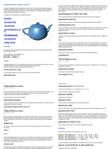 Programando En Opengl Y Glut Pdf Función Matemáticas Programa