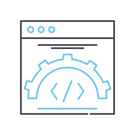 Programming Line Icon Outline Symbol Vector Illustration Concept