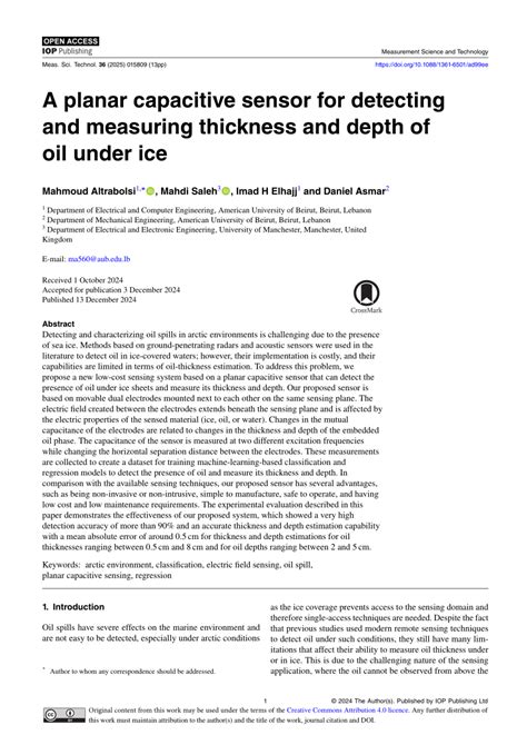 a planar capacitive sensor for detecting and measuring thickness and