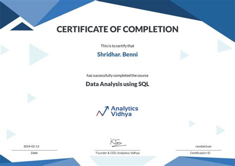 Completed Data Analysis By Analytics Vidhya Shridhar Benni Posted On