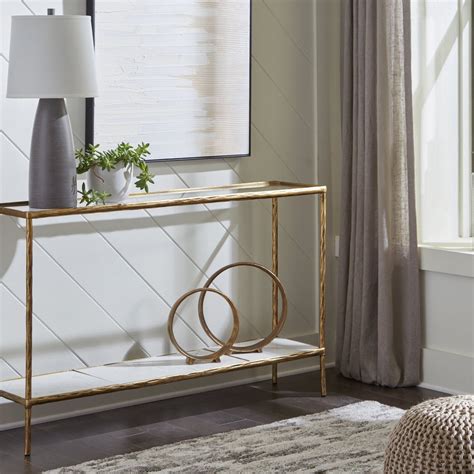 Ashley Furniture Ryandale Clear Glass And Marble Sofa Table Ornate Home