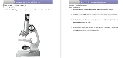 Solved Introduction To The Microscope Introduction To The Chegg