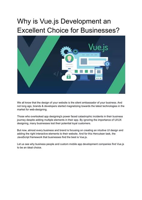 ppt why is vue js development an excellent choice for businesses